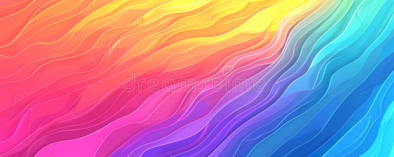 A Vivid Rainbow Gradient Wavy Abstract Background, with Undulating ...