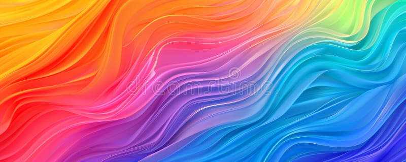 A Vivid Rainbow Gradient Wavy Abstract Background, with Undulating ...