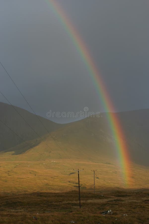 Vivid Rainbow on Skye in Scotland Stock Image - Image of electric, luck ...