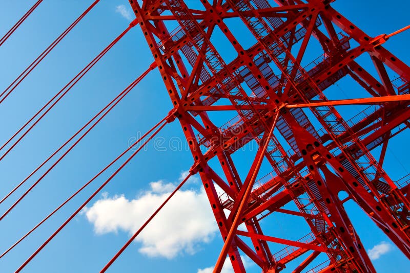 Vivid red bridge stock photo. Image of arch, road, modern - 16649220