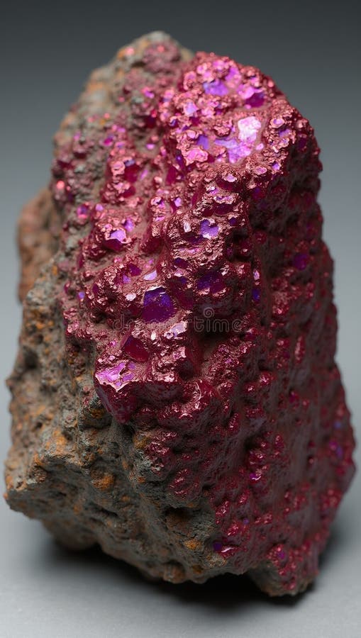 Vivid Red Cinnabar Ore on Dark Matrix Rock Glittering Under Light Stock ...