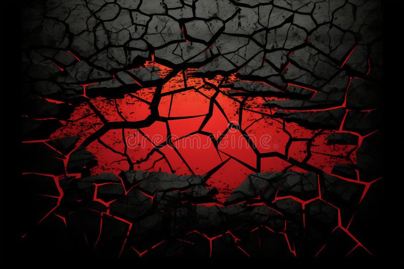 Vivid Red Cracks on Dark Surface Stock Image - Image of creative ...