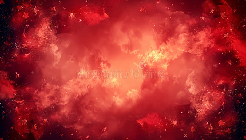 Vivid Red and Crimson Abstract Cloud Background with Sparkling Stars ...