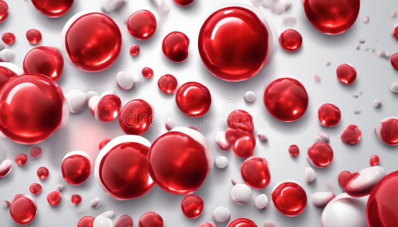 Vivid Red Droplets on a White Background, Perfect for Visual Impact ...