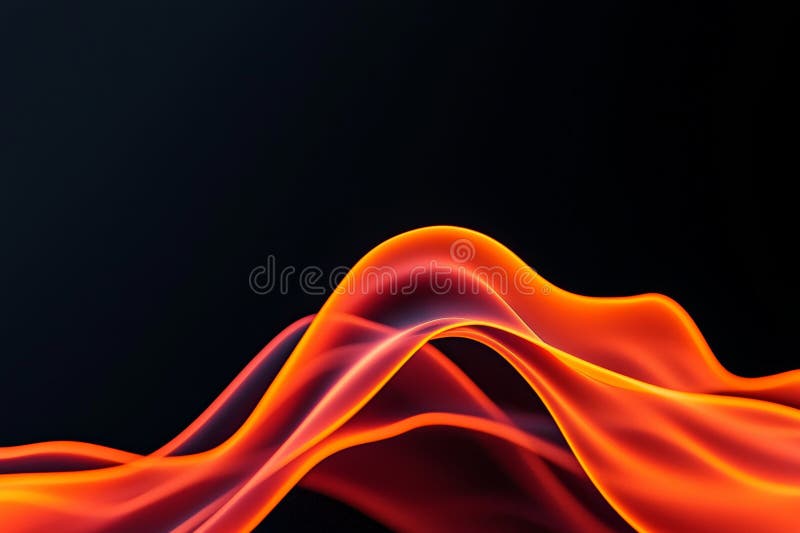 A Vivid Red Energy Wave with a Lighting Effect Forms an Abstract ...