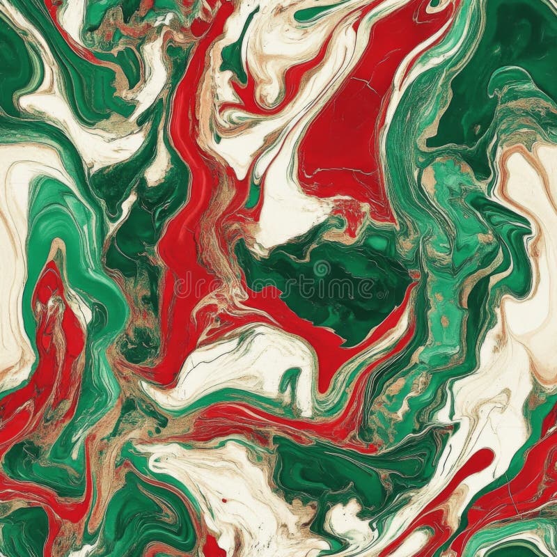 Vivid Red Green White Fluid Abstract Marble Pattern Texture Stock Image ...