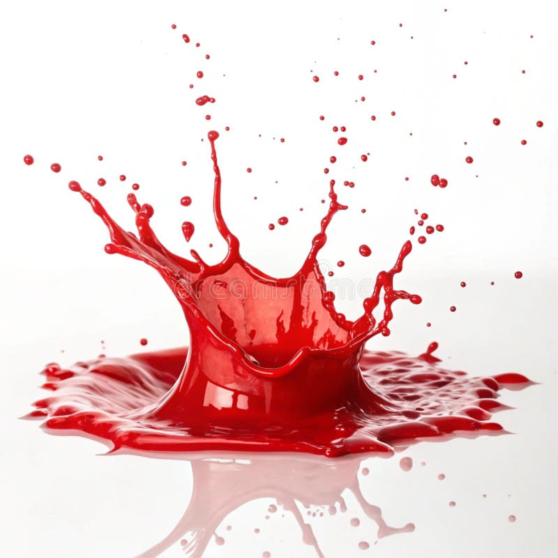 Red Paint Splash Isolated on White Background Stock Illustration ...