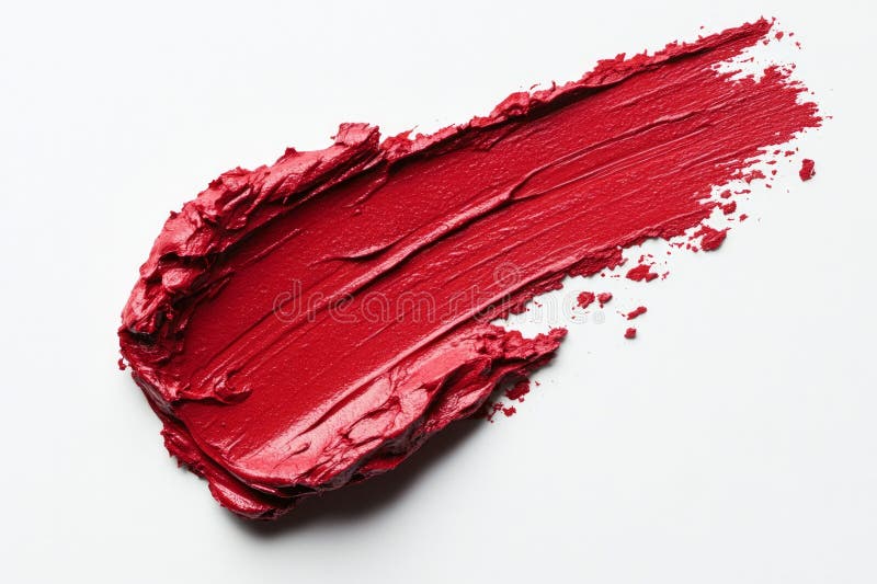 Bold Red Paint Swipe on Solid White Background. Neural Network AI ...