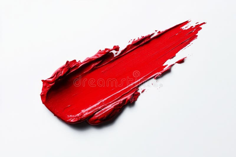Bold Red Paint Swipe on Solid White Background. Neural Network AI ...