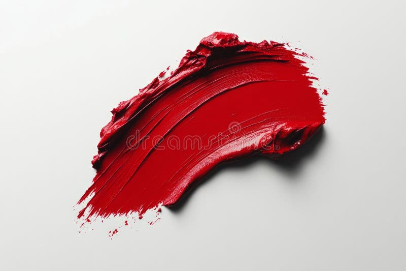 Bold Red Paint Swipe on Solid White Background. Neural Network AI ...