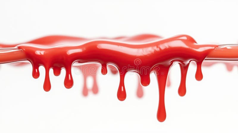 Red Slime Dripping in Isolation on a White Background Stock ...