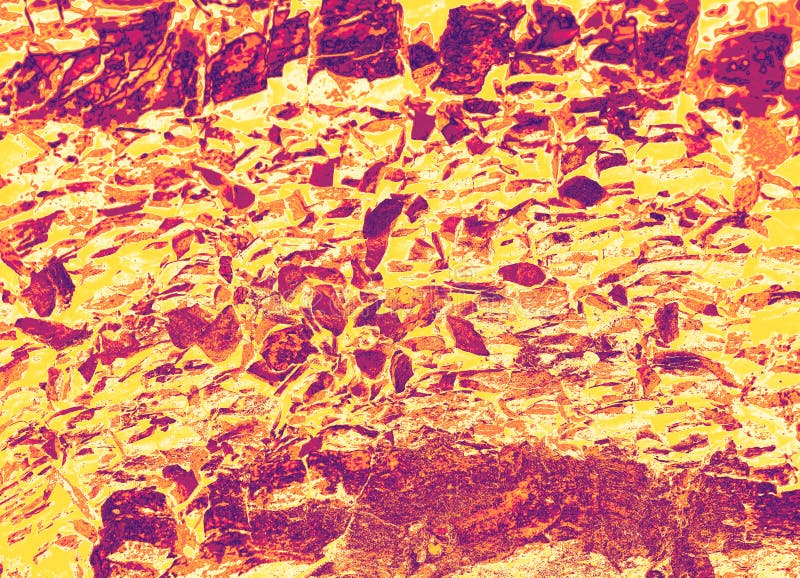 Vivid Red and Yellow Digitally Enhanced Stone Surface, Perfect for Energetic Artwork, Dynamic ...
