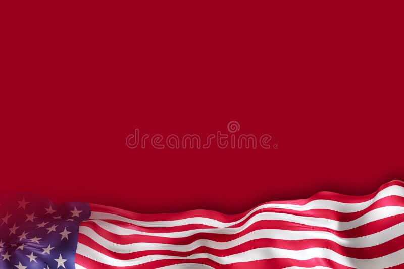 A Vivid Representation Featuring the USA Flag Waving Against a Solid ...
