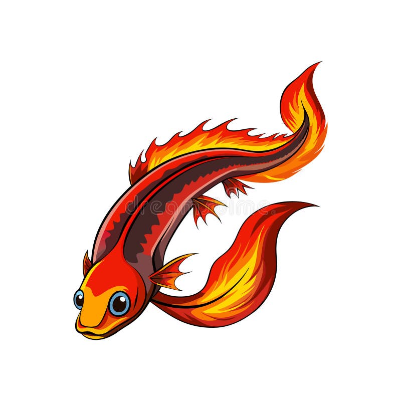Vivid Fire Eel in Lively Marine Environment Stock Illustration ...