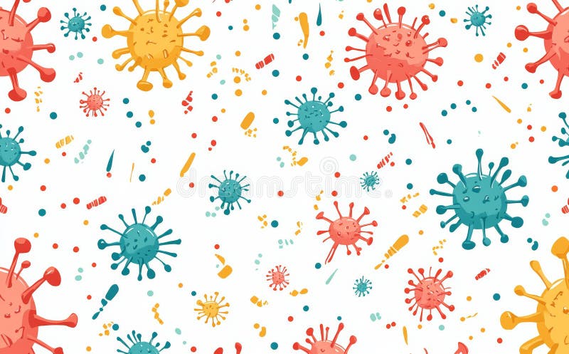 A Vivid Representation of Multiple Virus Particles on a White Canvas ...