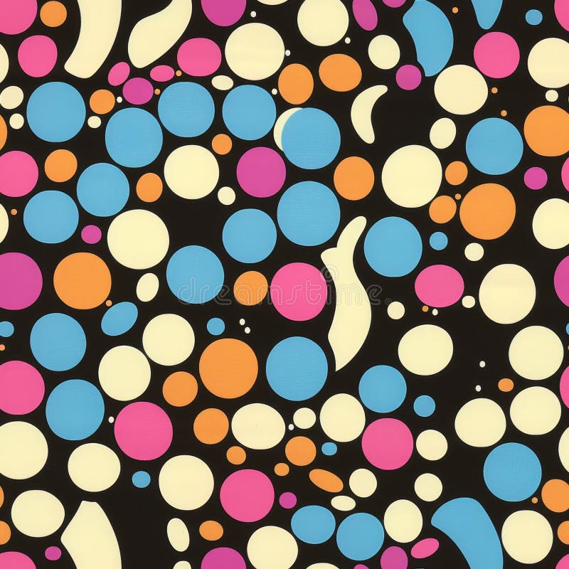 Vivid Retro Bubble Pattern on a Dark Background Stock Photo - Image of ...