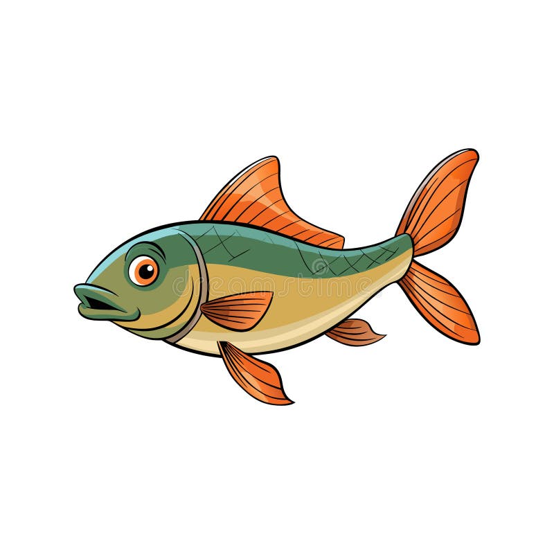 Vivid Rohu Fish Artwork Featuring Realistic Colors Stock Illustration ...