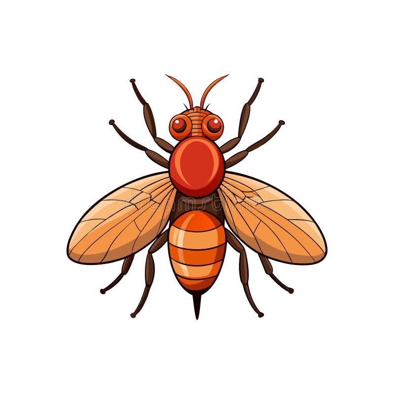 Vivid Rust Fly Detailed Artwork Stock Illustration - Illustration of ...