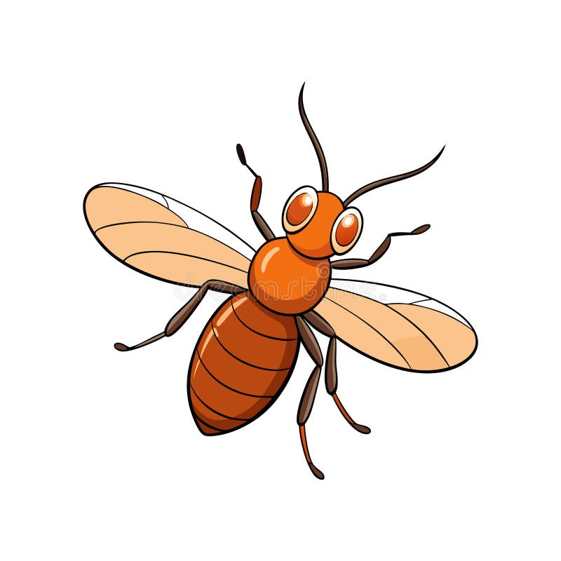 Vivid Rust Fly Detailed Artwork Stock Illustration - Illustration of ...