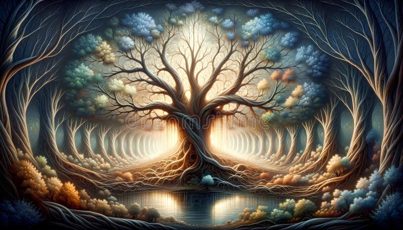The Tree of Knowledge - AI Generated Image Stock Illustration ...