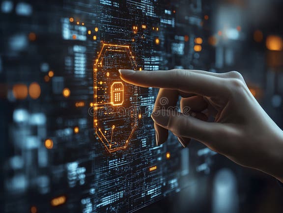 Vivid Shield Defends Encrypted Data Access Point Stock Image - Image of ...