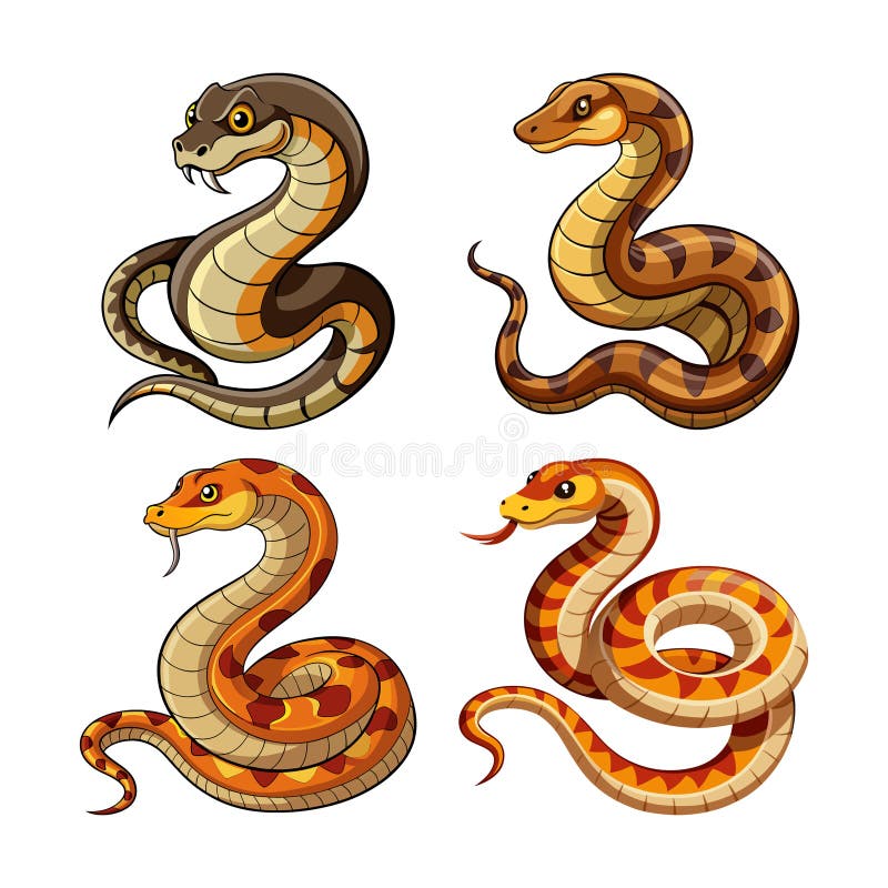 Vivid Sidewinder in Desert Environment Stock Vector - Illustration of ...