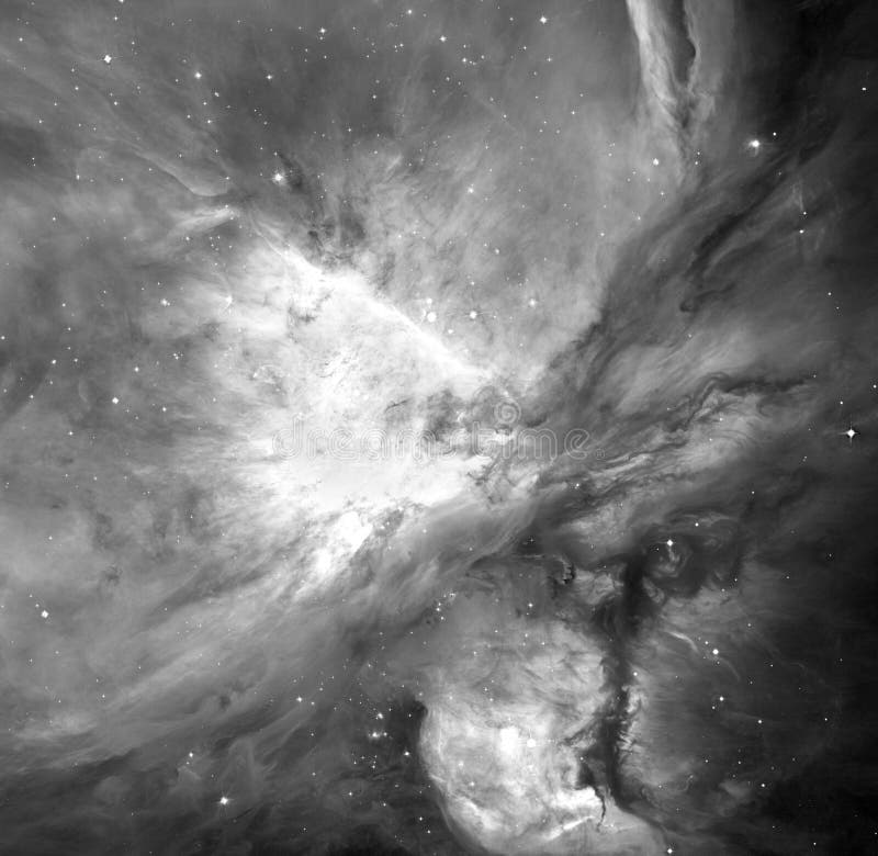 Vivid Space in Black and White Stock Illustration - Illustration of ...