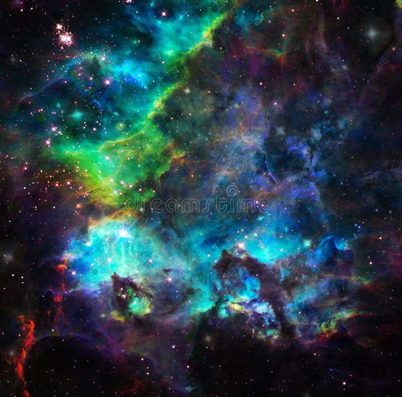 Vivid Space. 3D Rendering stock illustration. Illustration of nebula ...