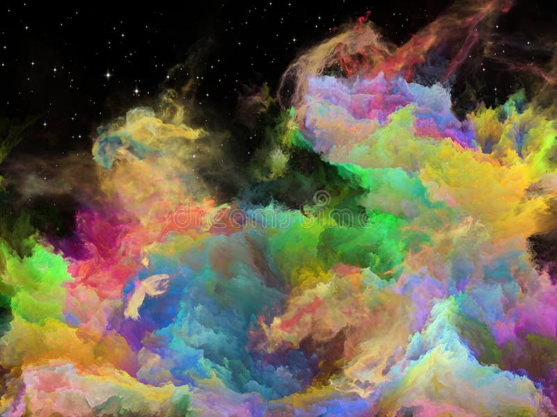 Vivid Space Nebula stock illustration. Illustration of interstellar ...