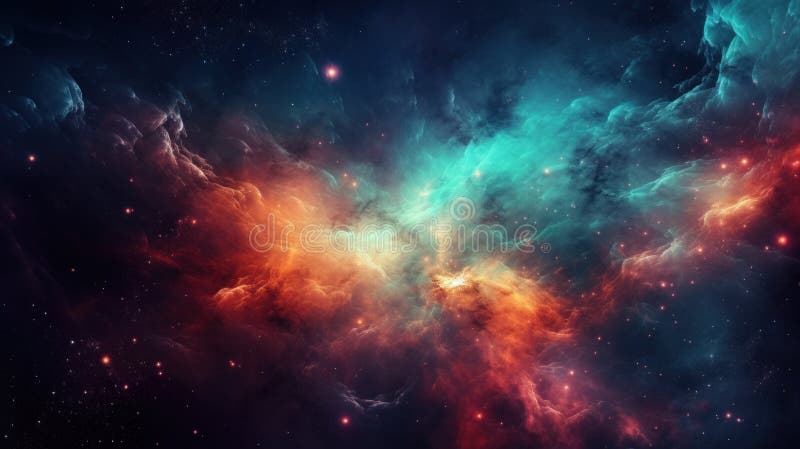 Vivid Space Scene with Colorful Celestial Elements Stock Image - Image ...