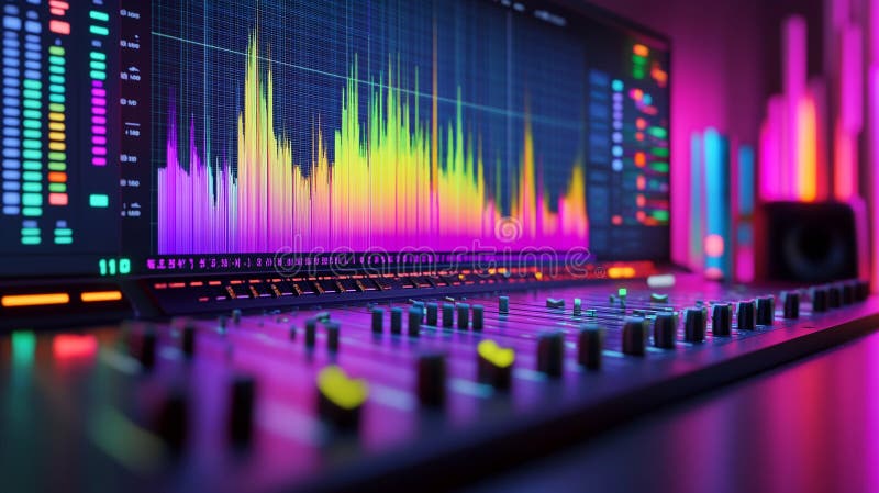 Vivid Spectrum Analyzer Displays Sound Stock Illustration ...