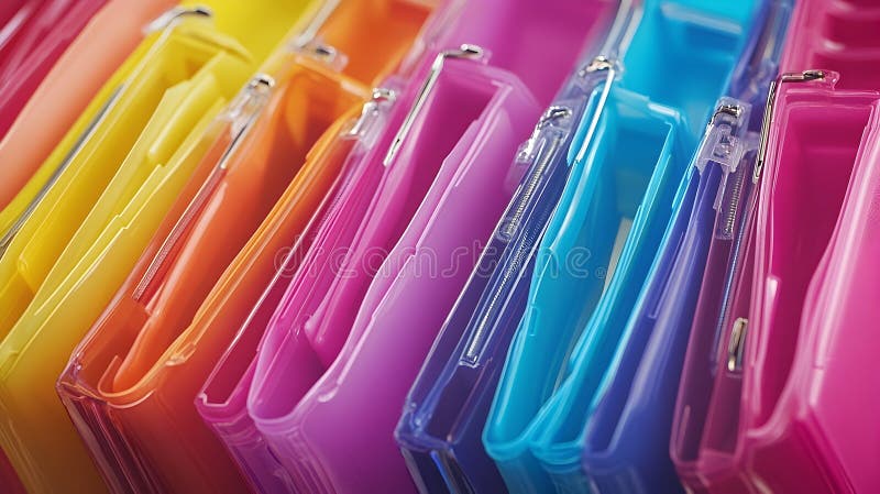 Rainbow Colored Folders stock illustration. Illustration of work ...