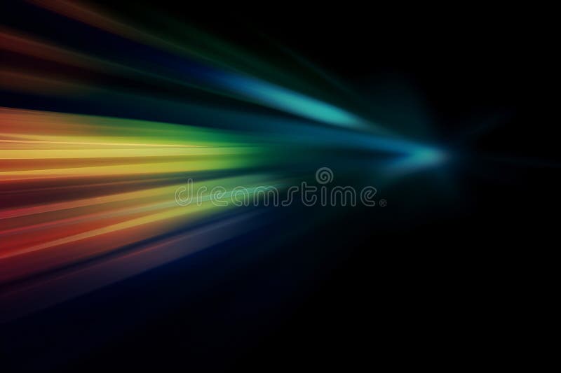 Vivid Spectrum of Light Rays Emanating in Darkness Stock Illustration ...