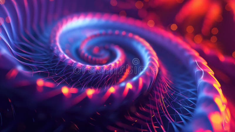 Vivid Spiral Glowing Waves and Abstract Background. Generative AI Stock Image - Image of ...