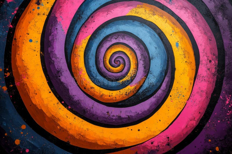 Vivid Spiral Pattern Creating an Optical Illusion with Bright Colors ...