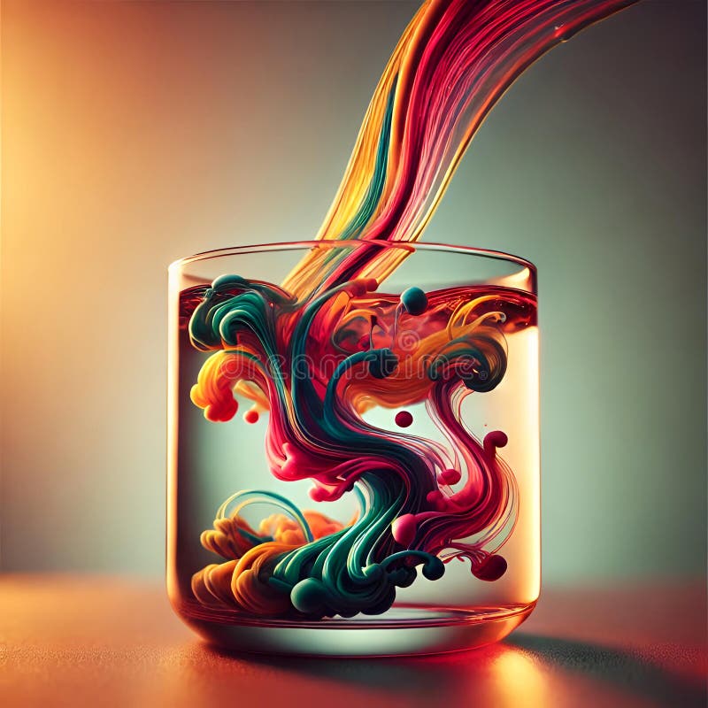 Vivid Splash of Colored Liquids in a Clear Glass, Dynamic and Vibrant ... Vivid Splash of Colored Liquids in a Clear Glass, Dynamic and Vibrant ...