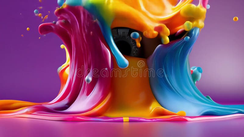 Vivid Splash of Colors Dynamically Transforms into a Striking, Surreal ...