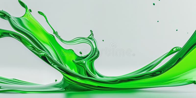 Vivid Splash of Green Liquid Forms an Abstract Whirlpool Design. Stock ...