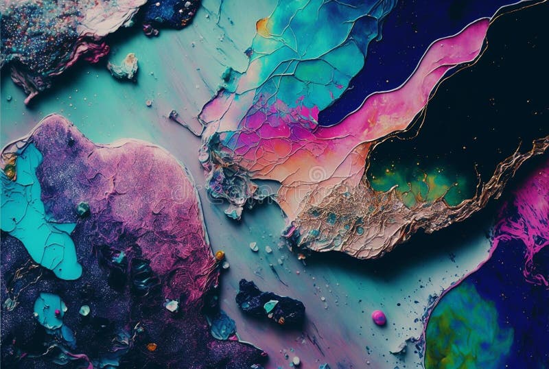 A Vivid Splash of Paint on Canvas Generated by Ai Stock Illustration ...