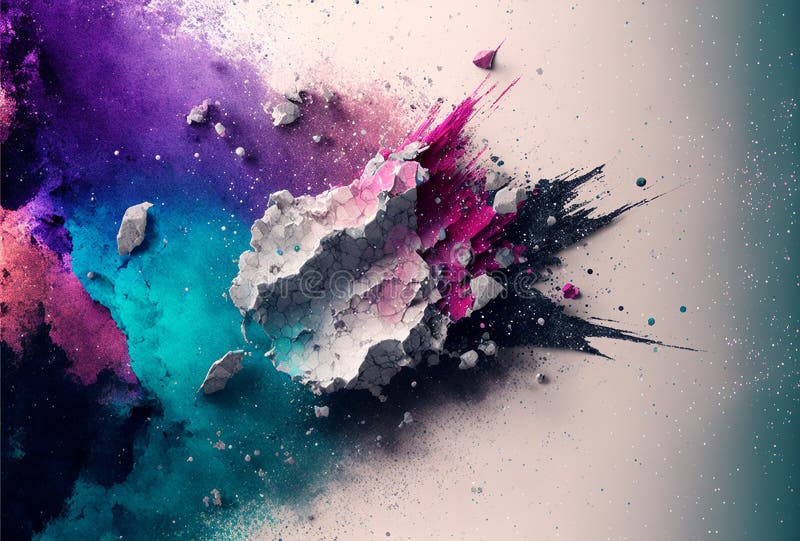 A Vivid Splash of Paint on Canvas Generated by Ai Stock Illustration ...