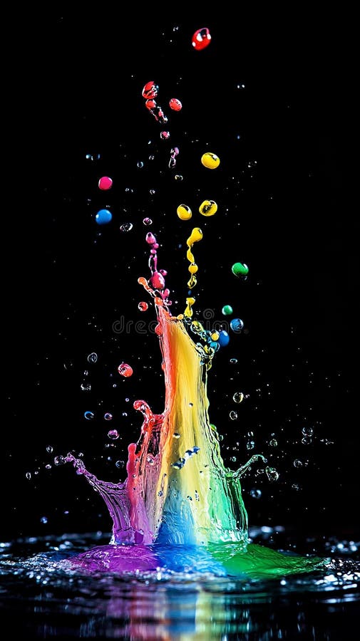 Rainbow-Colored Liquid Splash Stock Photo - Image of scenery, whimsical ...
