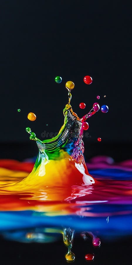 Rainbow-Colored Liquid Splash Stock Illustration - Illustration of ...