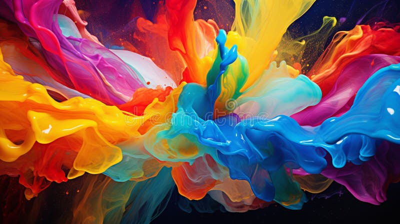 Vivid Splashes of Paint Abstract Expressionism Stock Illustration ...