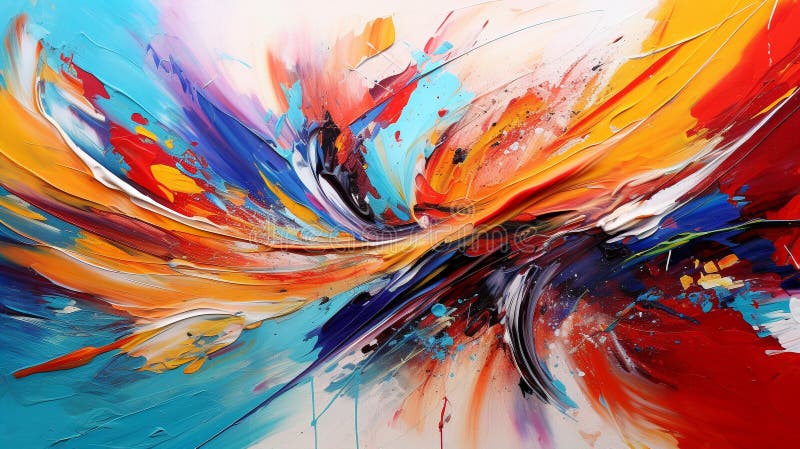 Vivid Splashes of Paint Abstract Expressionism Stock Illustration ...