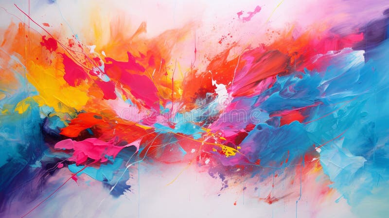 Vivid Splashes of Paint Abstract Expressionism Stock Illustration ...