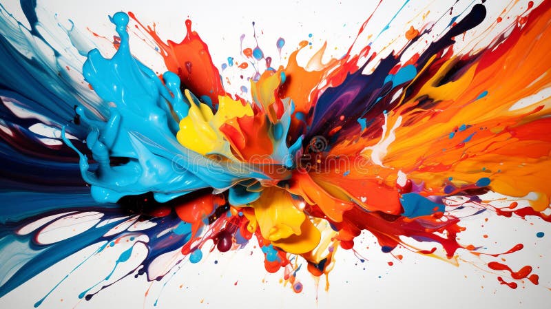 Vivid Splashes of Paint Abstract Expressionism Stock Illustration ...