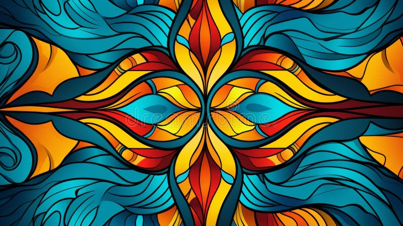 Vivid Stained Glass Mandala Background Featuring an Array of Vibrant ...