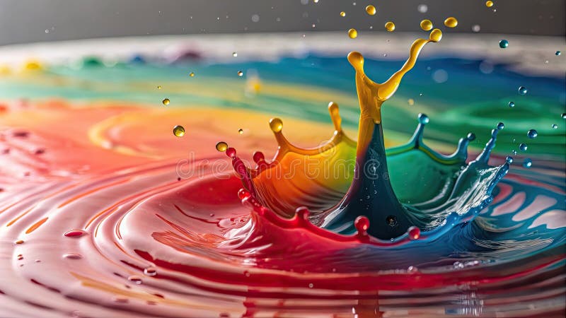 Colorful Liquid Being Poured Against a Solid Black Background, Creating ...