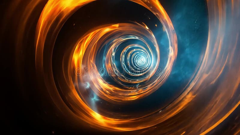 Vivid Swirl of Fire and Light Creating a Dynamic Vortex Effect in a ...