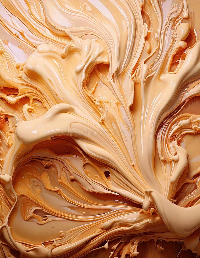 Creamy Texture Swirls in Warm Tones Showcasing Abstract Artistry and ...